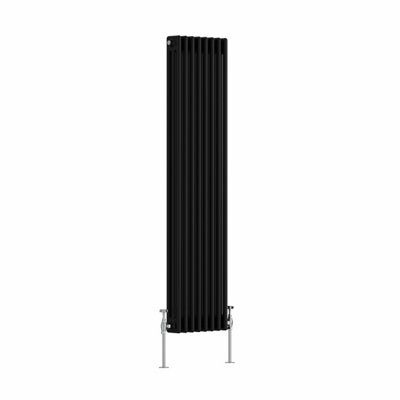 Right Radiators Black Traditional 3 Column Radiator Vertical Cast Iron ...