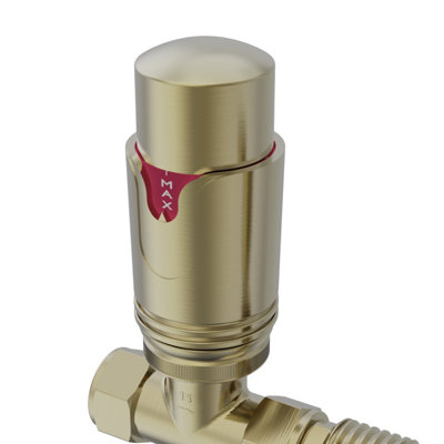 Right Radiators Brushed Brass Straight Thermostatic TRV & Manual ...