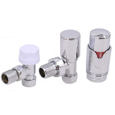 Right Radiators Chrome Angled TRV Thermostatic Radiator Valve and ...