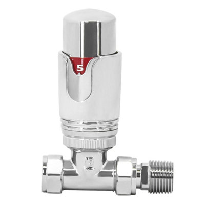 Right Radiators Chrome Straight TRV Thermostatic Radiator valve ...