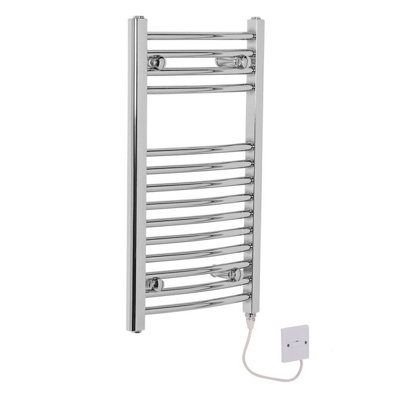 Right Radiators Electric Heated Towel Rail Radiator Curved Pre-filled ...