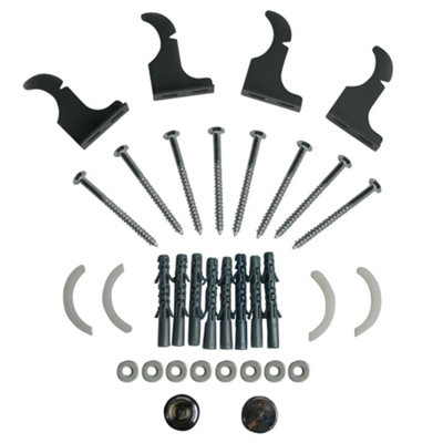 Right Radiators Flat Oval Radiator Fittings Set Wall Mounting Kit Air ...