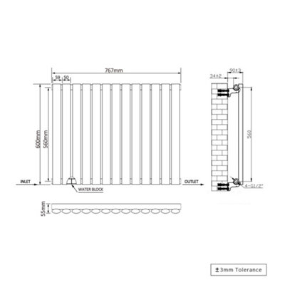 Right Radiators Horizontal Single Oval Column Rads Designer Radiator ...