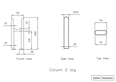 Right Radiators Pair of Black Floor Mounting Feet for Cast Iron ...