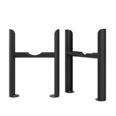 Right Radiators Pair of Black Floor Mounting Feet for Cast Iron ...