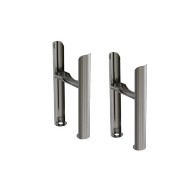 Right Radiators Pair of Raw Metal Floor Mounting Feet for Cast Iron ...