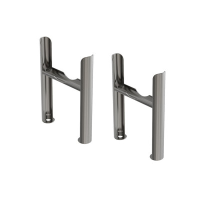Right Radiators Pair of Raw Metal Floor Mounting Feet for Cast Iron ...