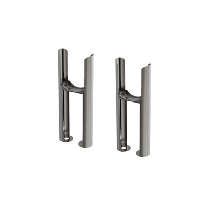 Right Radiators Pair of Raw Metal Floor Mounting Feet for Cast Iron ...