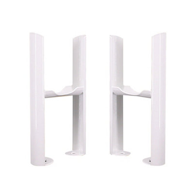 Right Radiators Pair of White Floor Mounting Feet for Cast Iron ...