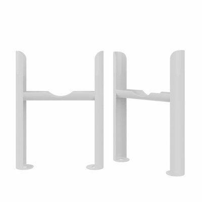 Right Radiators Pair of White Floor Mounting Feet for Cast Iron ...