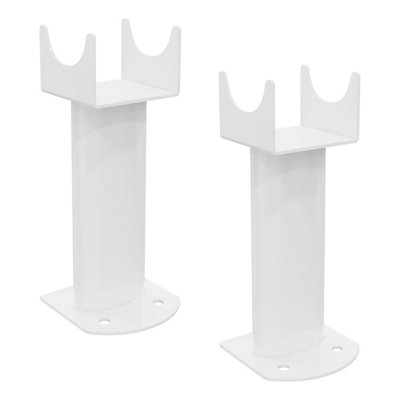 Right Radiators Pair of White Floor Mounting Feet for Oval Column ...