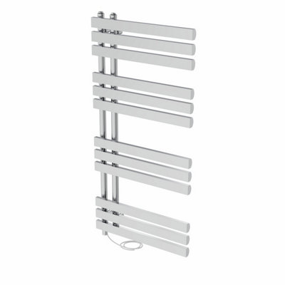 Right Radiators Prefilled Electric Heated Towel Rail D-shape Ladder ...