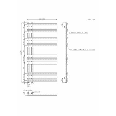 Right Radiators Prefilled Electric Heated Towel Rail D-shape Ladder ...