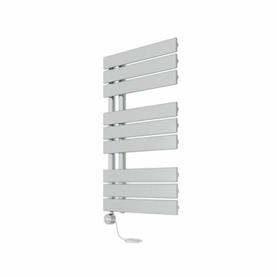 Right Radiators Prefilled Thermostatic Electric Heated Towel Rail Flat ...