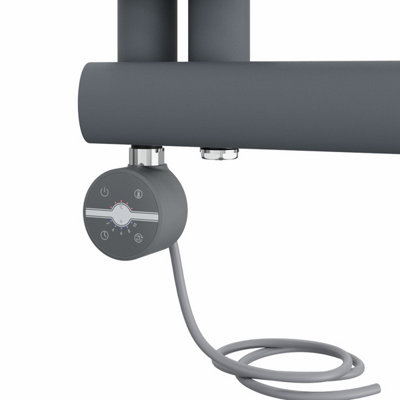 Right Radiators Prefilled Thermostatic Electric Heated Towel Rail Oval ...