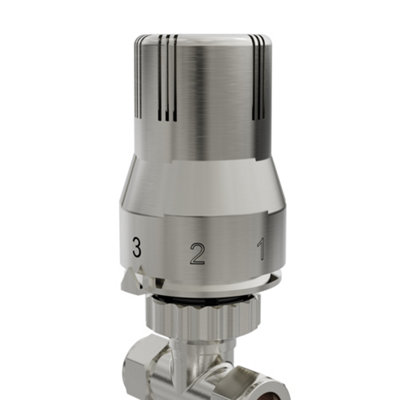Right Radiators Satin Nickel Straight TRV Thermostatic Radiator Valve ...