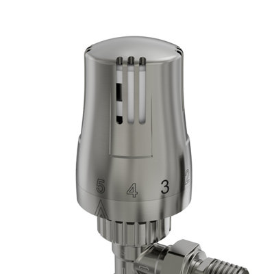 Right Radiators Satin Nickel Thermostatic Angled TRV & Lockshield ...