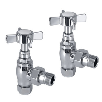 Right Radiators Towel Radiator Rail Valves Chrome Angled Central ...