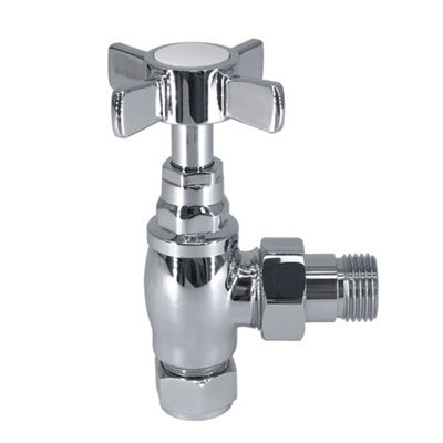 Right Radiators Towel Radiator Rail Valves Chrome Angled Central ...