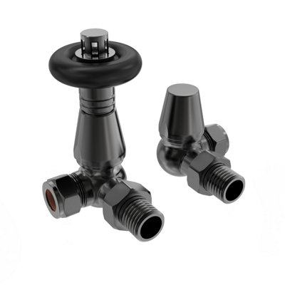 Right Radiators Traditional Antique Design Black Nickel TRV Corner ...