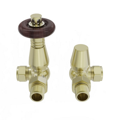 Right Radiators Traditional Antique Design Brushed Brass TRV ...