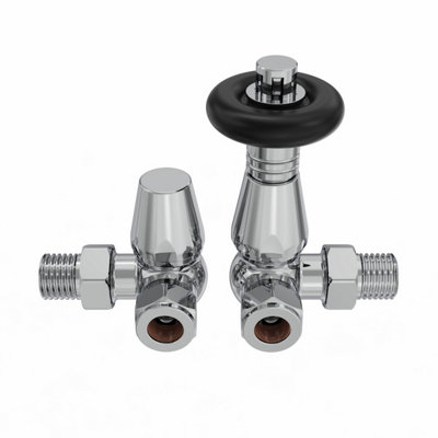 Right Radiators Traditional Antique Design Chrome TRV Corner Valves 1/2 ...