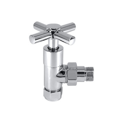 Right Radiators Traditional Towel Rail Radiator Valves Angled Chrome ...