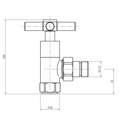 Right Radiators Traditional Towel Rail Radiator Valves Angled Chrome ...