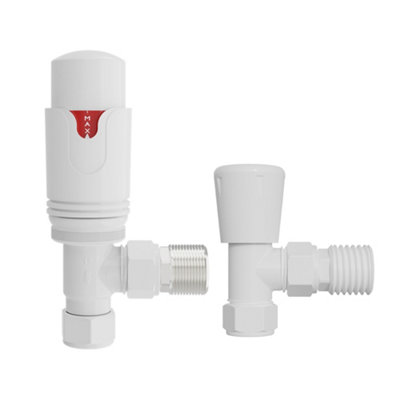 Right Radiators White Angled TRV Thermostatic Radiator valve ...