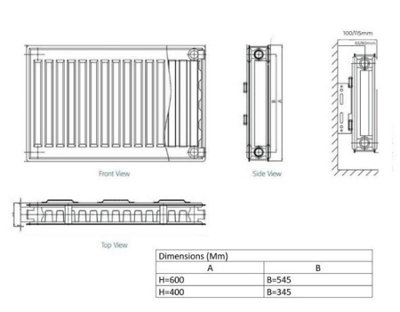 Right Radiators White Type 21 Double Panel Single Convector Radiator ...