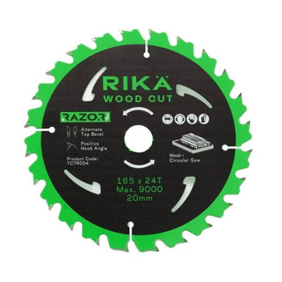 RIKA Circular Saw Blade 165mm x 24T x 20mm Wood Cut Razor Pro TCT For ...