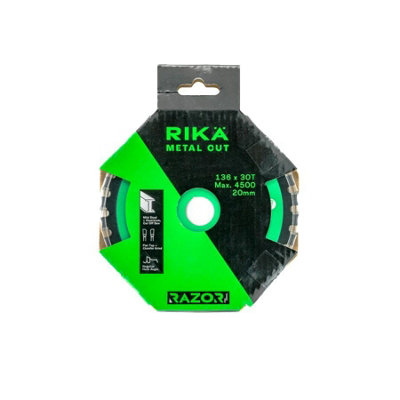 RIKA Metal Cut Circular Saw Blade 136mm x 30T x 20mm TCT For Mild Steel ...