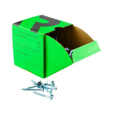 RIKA Woodscrew 8 x 1 3/4in Twin-Thread CSK BZP 200pk Sharp Point Pozi ...