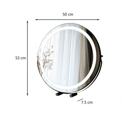 Riley Black Touch Sensor LED Light Mirror
