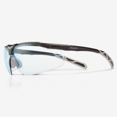 RILEY Flux Sleek Sporty Wrap Around Safety Glasses with Blue Tint Lens