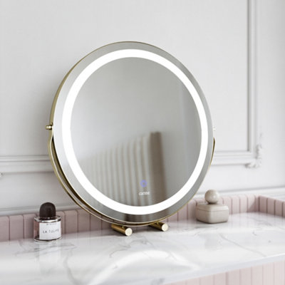 Riley Gold Touch Sensor LED Light Mirror