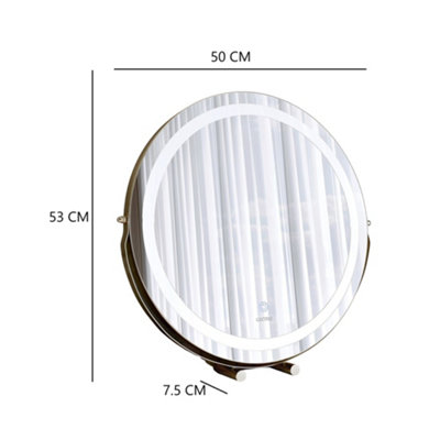 Riley Gold Touch Sensor LED Light Mirror