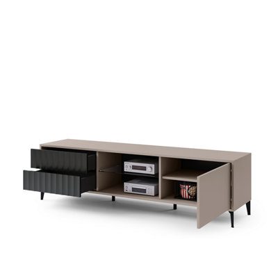 Rimini Premium TV Unit with Storage Modern Textured Drawers