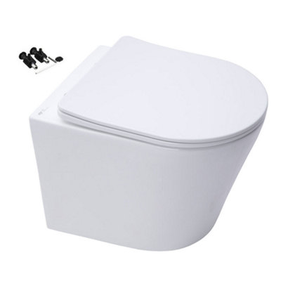 Rimless ECO Wall Hung Toilet Pan & VITRA Low Height Concealed WC ...