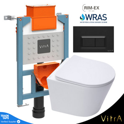 Buy Rimless ECO Wall Hung Toilet Pan, VITRA Low Height Concealed WC ...