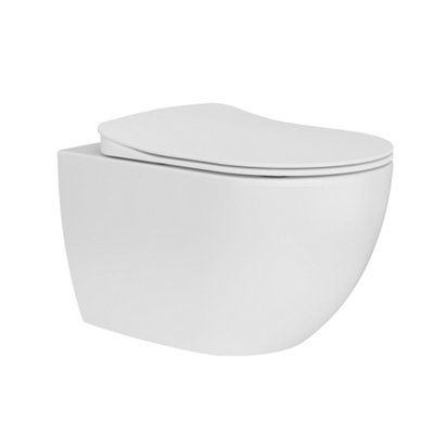 Rimless Wall Hung Toilet Pan & Concealed Cistern Matt Black Square ...