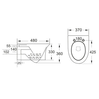 Rimless Wall Hung Toilet Pan with Concealed Cistern Fame - Matt Black ...