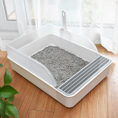 Rimmed Cat Litter Box Kitten Loo Cat Litter Box with Scoop | DIY at B&Q
