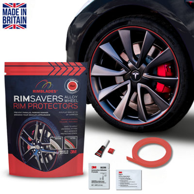 Rimsavers Red Alloy Wheel Rim Protectors - for 1 Wheel Only