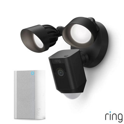Ring Floodlight Cam Plus Wired with Chime Pro, 1080p HD Video, Colour ...