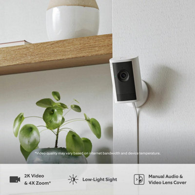 Ring Plug-In Indoor Camera Plus White 2 Pack, 2K Indoor Security ...