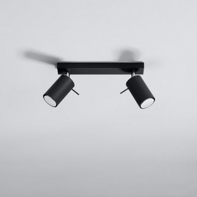 Ring Steel Black 2 Light Classic Ceiling Light | DIY at B&Q