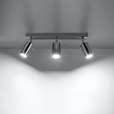 RING STEEL CHROME 3 LIGHT CLASSIC CEILING LIGHT