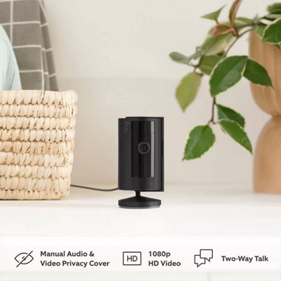 Ring Wired Indoor Camera 4 Pack in Black 1080p HD Video, Two-Way Talk ...