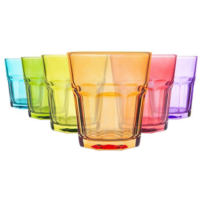 Rink Drink - Coloured Water Glasses - 305ml - 6 Colours - Pack of 6 ...